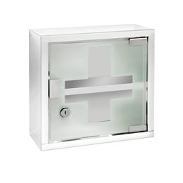 Wenko Medikamentenschrank Herren Gr&ouml;&szlig;e B: 25cm x H: 25cm x T: 12cm silber