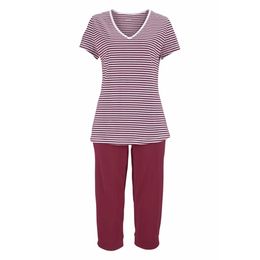 H.I.S. H.I.S Pyjama Damen Gr&ouml;&szlig;e XXXL merlot / wei&szlig; Winterkleid