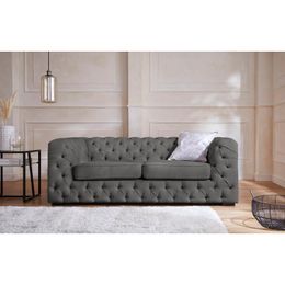 Home Affaire Chesterfield-Sofa &raquo;Kalina&laquo; mit klassischer Chesterfield-Knopfheftung grau