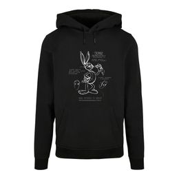 F4NT4STIC Sweatshirt 'Looney Tunes Bugs Bunny Drawing Instruction' Herren Gr&ouml;&szlig;e S schwarz / wei&szlig;