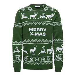 Only & Sons Only & Sons Pullover 'ONSXmas' Herren Gr&ouml;&szlig;e L gr&uuml;n / wei&szlig;
