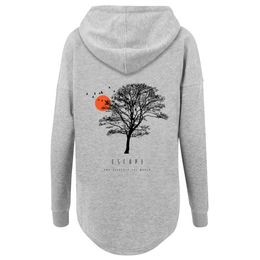 F4NT4STIC Sweatshirt 'Escape Discover the World Tree Birds' Damen Gr&ouml;&szlig;e XS grau / orange / schwarz