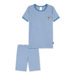Schiesser Shorty ' Natural Cotton ' Jungen Gr&ouml;&szlig;e 140 blau / wei&szlig;