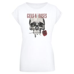 F4NT4STIC T-Shirt 'Guns 'n' Roses Flower Skull Rock Musik Band' Damen Gr&ouml;&szlig;e XL mischfarben / wei&szlig;