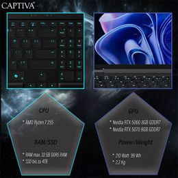 Captiva Gaming-Notebook &raquo;Advanced Gaming I94-382GE&laquo; Windows 11 Home 64-bit