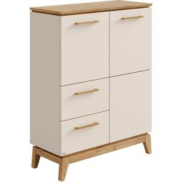 Paidi Highboard &raquo;STIENE in Beige oder Grau, 2 Schubladen und 2 T&uuml;ren mit Soft-Close&laquo; B/H/T ca. 95/123/40cm, stabiles Regal mit Massivholz, Standregal,