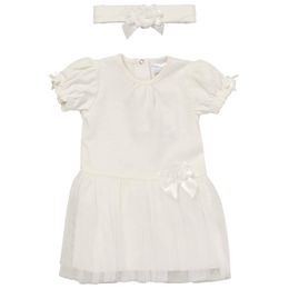 Rock A Bye Baby Boutique Set: Kleid und Stirnband M&auml;dchen Gr&ouml;&szlig;e 80 wei&szlig;