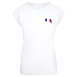 F4NT4STIC Shirt 'France Frankreich Flagge Fahne' Damen Gr&ouml;&szlig;e 4XL kobaltblau / rot / wei&szlig;