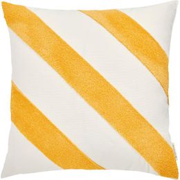 Tom Tailor HOME Kissenbez&uuml;ge &raquo;Diagonal&laquo; mit aufgestickten Effektstreifen orange Baumwolle, Obermaterial: 65% Polyester, 35% Baumwolle