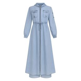 Modamihram Kleid Damen Gr&ouml;&szlig;e 40 hellblau Winterkleid