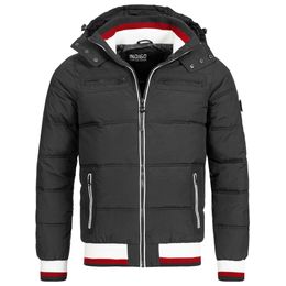 INDICODE Jeans Winterjacke 'Marlon' Herren Gr&ouml;&szlig;e S kirschrot / schwarz / naturwei&szlig;