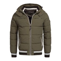 INDICODE Jeans Winterjacke 'Marlon' Herren Gr&ouml;&szlig;e L oliv / wei&szlig;