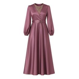 Modamihram Kleid Damen Gr&ouml;&szlig;e 48 gold / altrosa Winterkleid