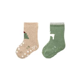 Sterntaler Socken M&auml;dchen Gr&ouml;&szlig;e 18 beigemeliert / gr&uuml;n / wei&szlig;