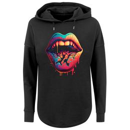 F4NT4STIC Sweatshirt 'Drooling Lips' Damen Gr&ouml;&szlig;e XL mischfarben / schwarz