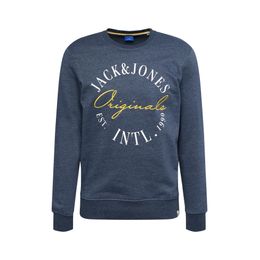 Jack & Jones Jack & Jones Sweatshirt 'Willow' Herren Gr&ouml;&szlig;e XS blaumeliert / gelb / wei&szlig;
