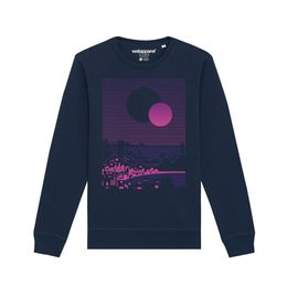 Watapparel Sweatshirt ' Sun and Moon Skyline ' Herren Gr&ouml;&szlig;e XS navy / lila