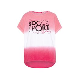 SOCCX Frottee-Shirt mit Dip-Dye-Effekt Damen Gr&ouml;&szlig;e XS/S pink