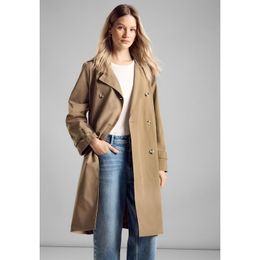 Street One Damen Street One Outdoorjacke ohne Kapuze mit G&uuml;rtel zum Taillieren braun 46