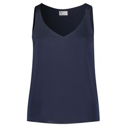 Vera Mont Satin-Bluse mit V-Ausschnitt Damen Gr&ouml;&szlig;e M nachtblau
