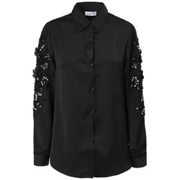 Influencer Bluse Damen Gr&ouml;&szlig;e M schwarz