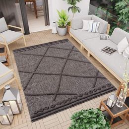 Carpet City Teppich &raquo;In-& Outdoorteppich Santorini 58578, 3D-Effekt, Raute-Optik&laquo; rechteckig 5 mm H&ouml;he Wetterfest & UV-best&auml;ndig f&uuml;r Terrasse, Balkon, K&uuml;che, Flur