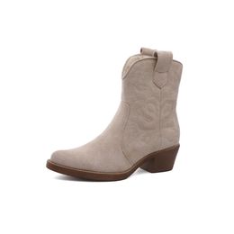 Smile Favorites Cowboystiefel Damen Gr&ouml;&szlig;e 40 beige Winterschuhe