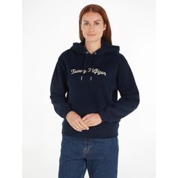 Tommy Hilfiger Damen Kapuzensweatshirt &raquo;IM REG SCRIPT HILFIGER HOODIE&laquo;, mit Script Logo-Schriftzug blau S (36)