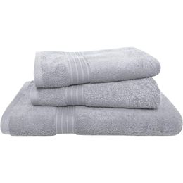 Dyckhoff Handtuch Set &raquo;Siena&laquo; Set 3 Stk. Frottier mit Bord&uuml;re; 2 Handt&uuml;cher (50x100cm), 1 Duschtuch (70x140cm) silber Frottier, Obermaterial: 100% Baumwolle