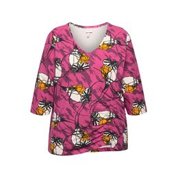 Ulla Popken Shirt Damen Gr&ouml;&szlig;e XXL/XXXL orange / fuchsia / schwarz / wei&szlig;