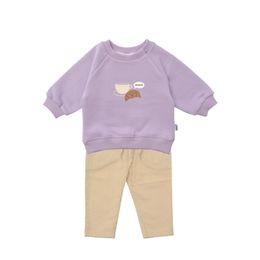 Liliput Langarmshirt und Hose 'Croissant Bonjour' Jungen Gr&ouml;&szlig;e 62/68 flieder