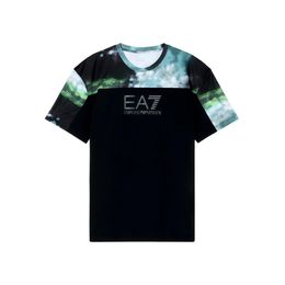 EA7 Emporio Armani T-Shirt Herren Gr&ouml;&szlig;e XXXL hellblau / gr&uuml;n / schwarz