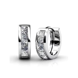 Rougemont Jewellery Ohrringe 'Princess cut Creolen Ohrringe' Damen Gr&ouml;&szlig;e One Size silber