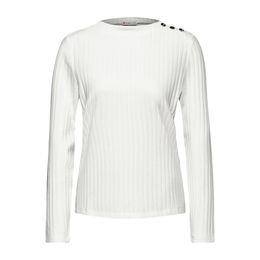 Street One Langarmshirt mit Knopfdetail Damen Gr&ouml;&szlig;e S offwhite