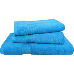 Dyckhoff Handtuch Set &raquo;Siena&laquo; Set 3 Stk. Frottier mit Bord&uuml;re; 2 Handt&uuml;cher (50x100cm), 1 Duschtuch (70x140cm) blau Frottier, Obermaterial: 100% Baumwolle