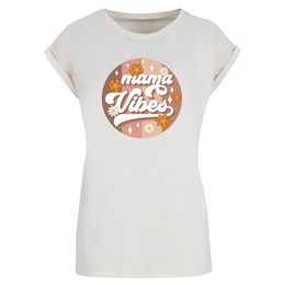 F4NT4STIC T-Shirt 'Mothers Day Mama Vibes Vintage Inspired Motherhood' Damen Gr&ouml;&szlig;e M sand / braun / orange / wei&szlig;