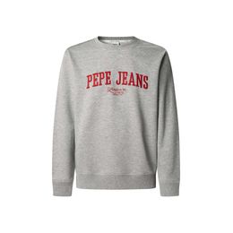 Pepe Jeans Sweatshirt 'Derril' Herren Gr&ouml;&szlig;e L hellgrau / rot