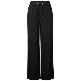 Street One Wide Leg Twill Hose Damen Gr&ouml;&szlig;e 32 schwarz