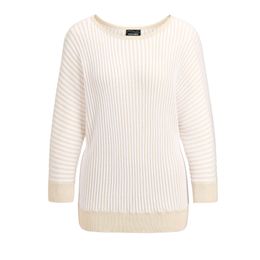 GOLDNER Pullover Damen Gr&ouml;&szlig;e M/L hellbeige / wei&szlig;