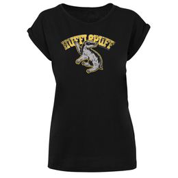 F4NT4STIC T-Shirt 'Harry Potter Hufflepuff Sport Emblem' Damen Gr&ouml;&szlig;e L gelb / grau / schwarz