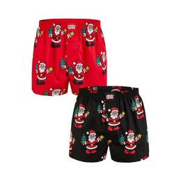 Lousy Livin Underwear Lousy Livin Boxershorts 'Santa' Herren Gr&ouml;&szlig;e M rot / schwarz