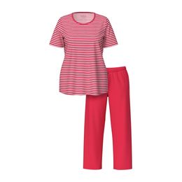 Ulla Popken Pyjama Damen Gr&ouml;&szlig;e XXXL/4XL rot / wei&szlig; Winterkleid