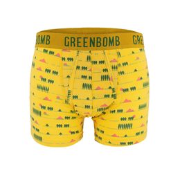 Greenbomb Boxershorts 'Nature Triangles' Herren Gr&ouml;&szlig;e XL gelb / gr&uuml;n / rosa