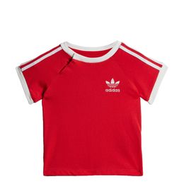 adidas originals T-Shirt '3-Stripes Tee' Jungen Gr&ouml;&szlig;e 98 rot / wei&szlig;