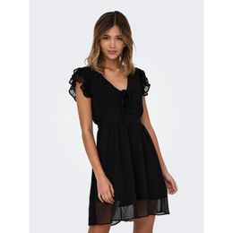 Only Damen Only Midikleid &raquo;ONLASTA LIFE S/S PEEKABOO DRESS WVN&laquo; Sommerkleid schwarz XL, N-Gr