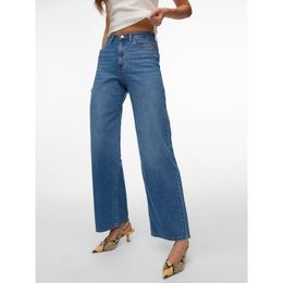 V&eacute;ro Moda Vero Moda Damen High-waist-Jeans &raquo;VMVEGA HR WIDE DENIM JEANS SI392 NOOS&laquo; Baumwolle, wide fit, high waist 30, L&auml;nge 30