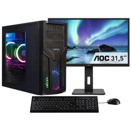 Captiva Business-PC-Komplettsystem &raquo;Power Starter R80-040 TFT Bundle&laquo; 80 &prime;&prime; AMD Ryzen 7 AMD 32 GB RAM 1.000 GB SSD schwarz Windows 11 Home 64-bit
