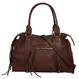Forty Damen forty&deg; Shopper echt Leder, Made in Italy braun