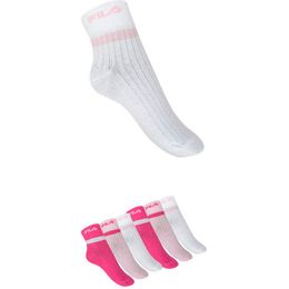 Fila Herren Kurzsocken &raquo;JUNIOR GIRL QUARTER SOCKS&laquo; 6 Paar tlg. schlichtes Design mit dezentem Logo, feine Rippenstruktur rosa 35-38