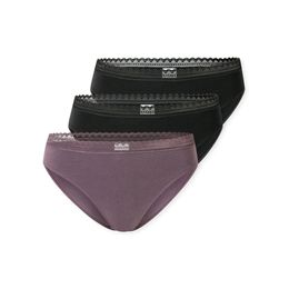 Schiesser Slip Damen Gr&ouml;&szlig;e M lila / schwarz